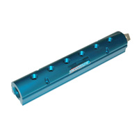 IMS Company - Manifold, Blue Aluminum (6) 3/8" Ports and (2) 1" Inlets ...