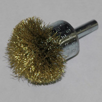 IMS Company - Brass Circular Flared End Brush, 1-1/2" Brush Diameter, 1/4" Shaft Diameter ...