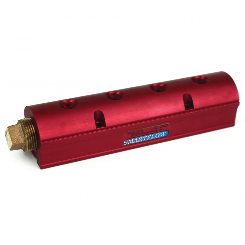 IMS Company - Manifold, Red Aluminum (4) 3/8" Ports and (2) 3/4" Inlets ...
