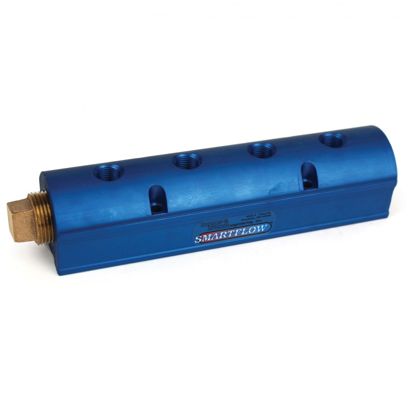 IMS Company - Manifold, Blue Aluminum (4) 3/8" Ports and (2) 1" Inlets ...