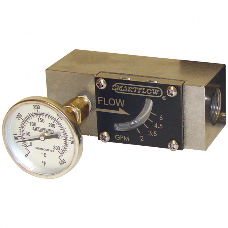 IMS Company - Flowmeter, High Temp Oil or Water, 1/2" NPT Inlet/Outlet, 6 gpm, Stainless Steel ...
