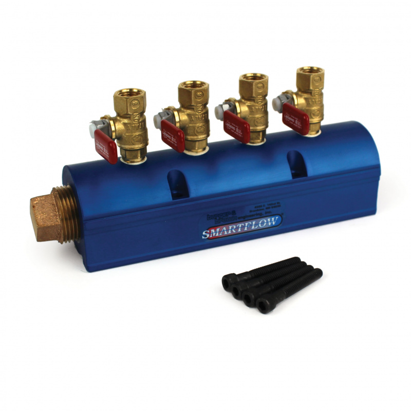 IMS Company - Manifold, Blue Aluminum, (2) 1" Inlets and (4) 1/4" Ports ...